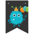 Monster Birthday Party Bunting Flags | Zazzle