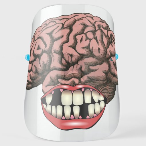 Monster brain halloween costume party face shield | Zazzle