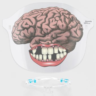 Monster brain halloween costume party face shield | Zazzle