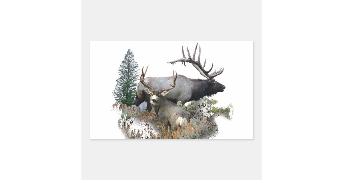 Monster bull trophy buck rectangular sticker | Zazzle