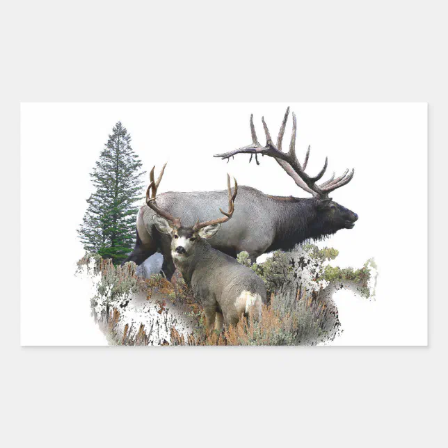 Monster bull trophy buck rectangular sticker | Zazzle