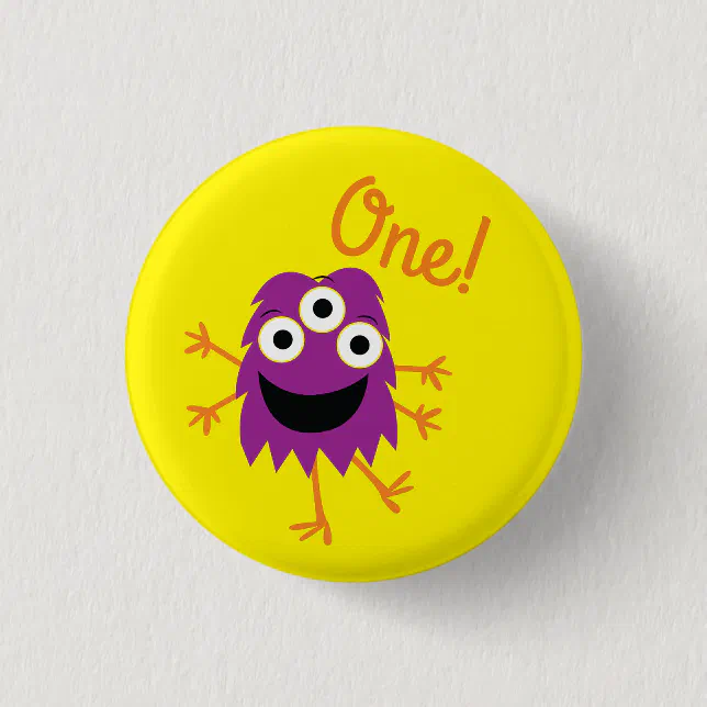 Monster Cute Kids Birthday Party Theme Button | Zazzle