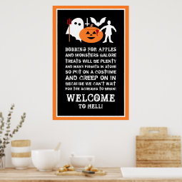 Monster Gang, Halloween Welcome Poster | Zazzle
