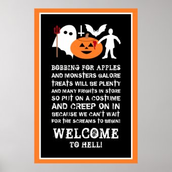 Monster Gang, Halloween Welcome Poster | Zazzle