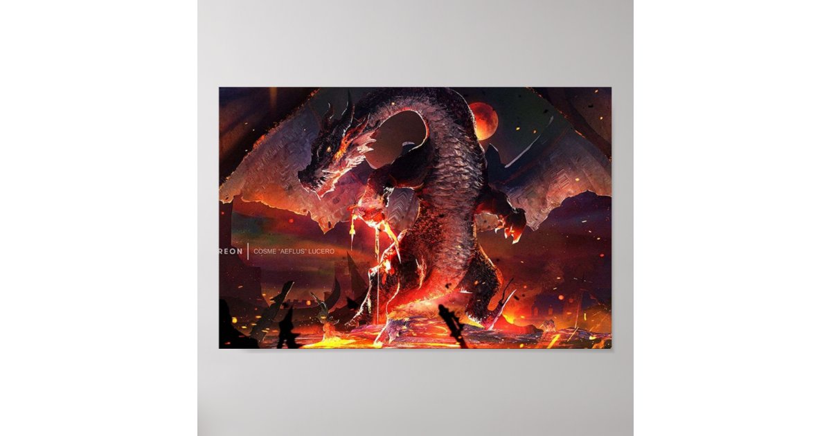 Monster Hunter World Fire Dragon Poster | Zazzle