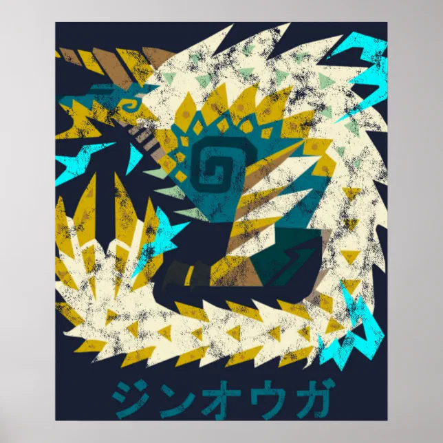 Monster Hunter World Iceborne Zinogre Kanji Icon Poster | Zazzle