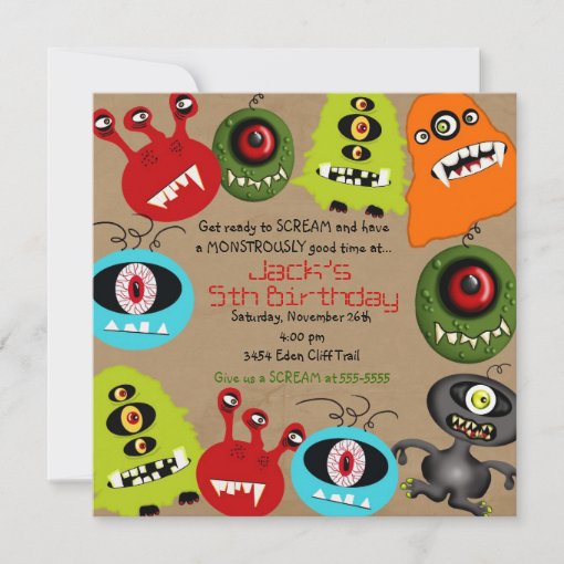 Monster Invitations | Zazzle