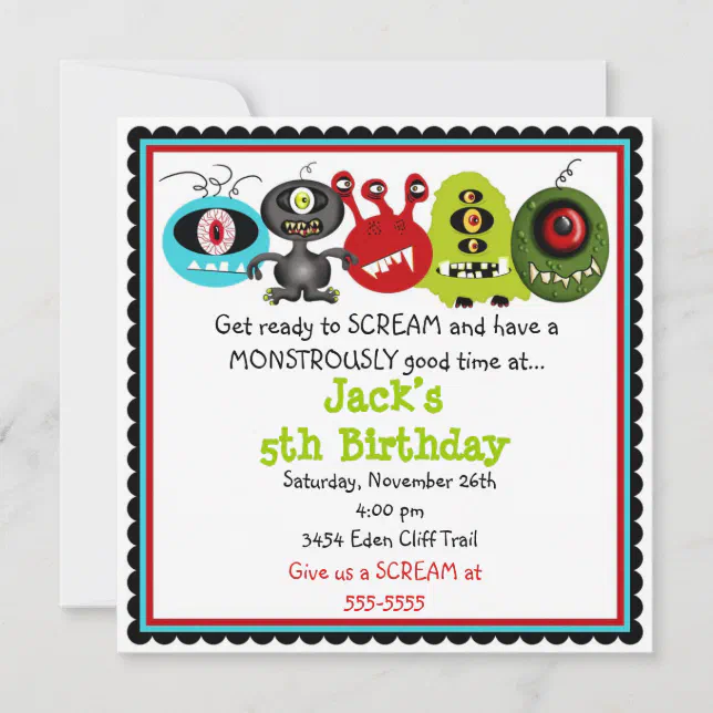 Monster Invitations | Zazzle