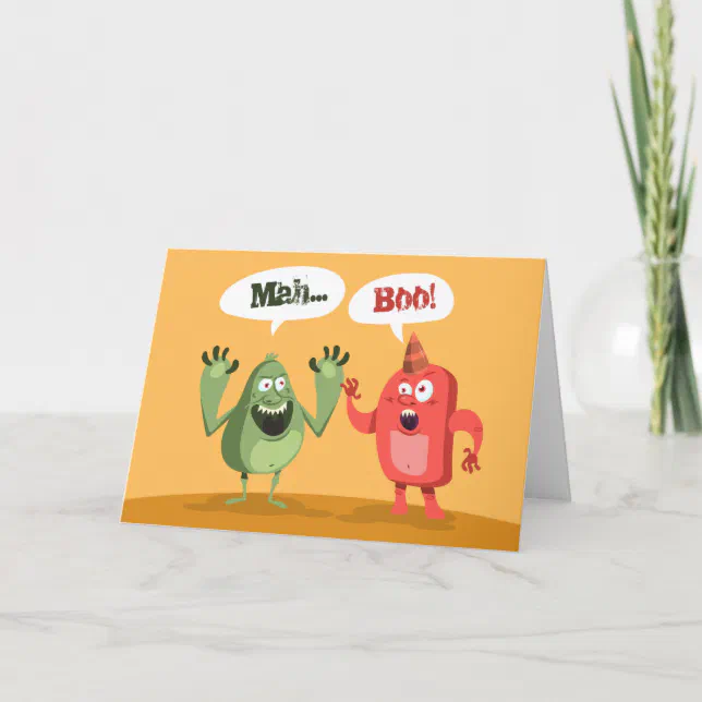 Monster Mah Boo Pun Valentines Day Holiday Card | Zazzle