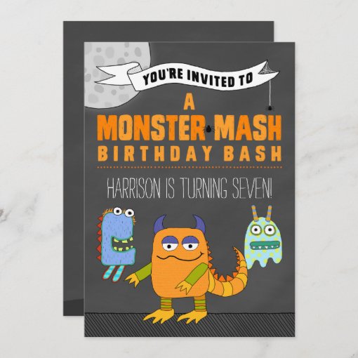 Monster Mash BIRTHDAY Bash Invitations | Zazzle