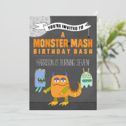 Monster Mash BIRTHDAY Bash Invitations | Zazzle