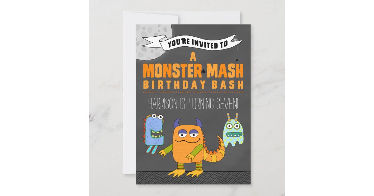 Monster Mash BIRTHDAY Bash Invitations | Zazzle