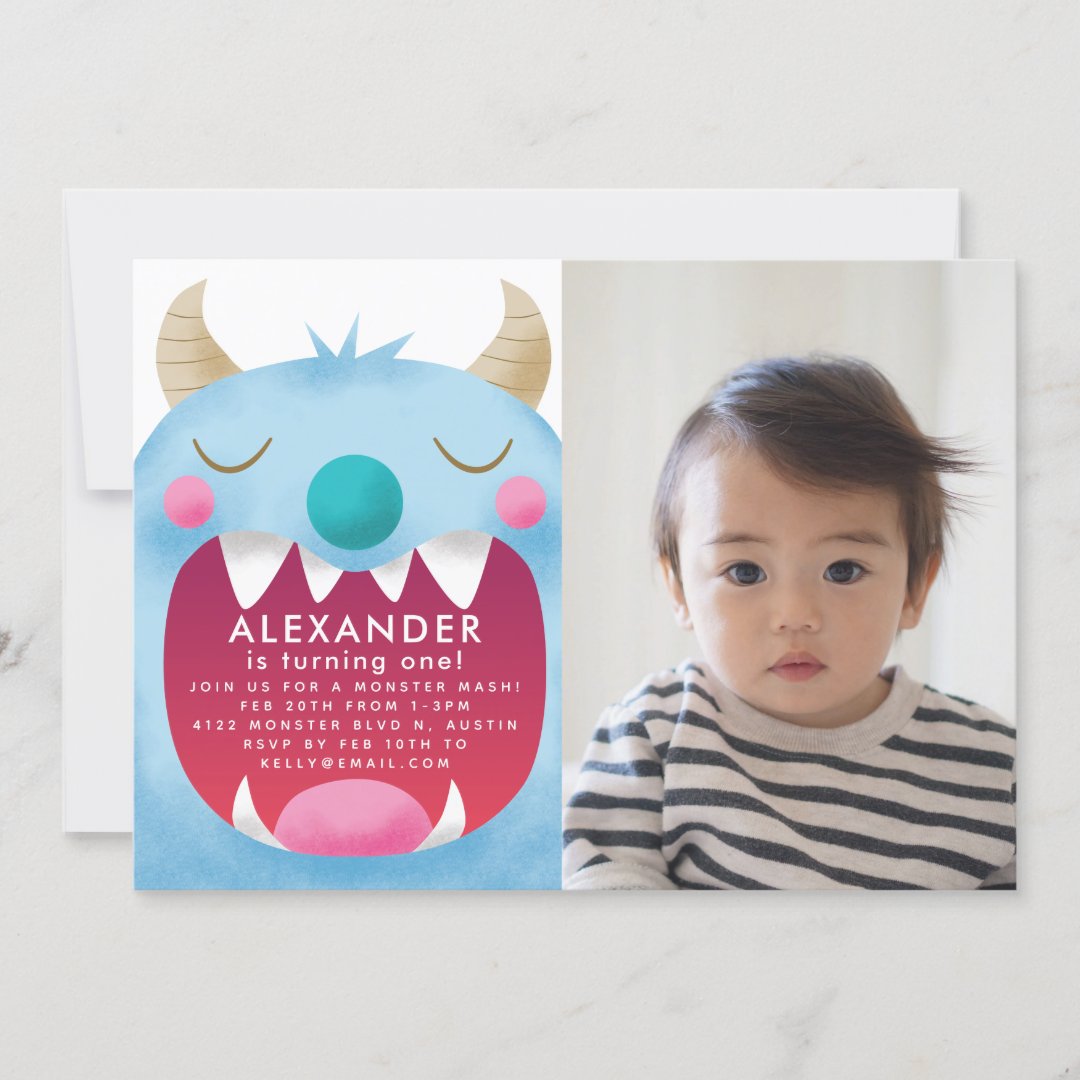 Monster Mash Birthday Party Photo Invitation | Zazzle