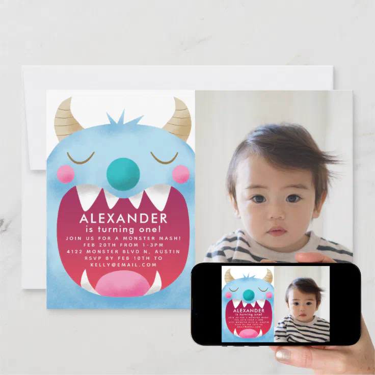 Monster Mash Birthday Party Photo Invitation | Zazzle