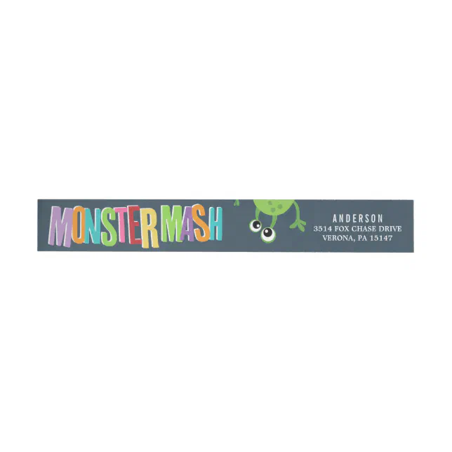 MONSTER MASH BIRTHDAY WRAP AROUND Address Labels | Zazzle