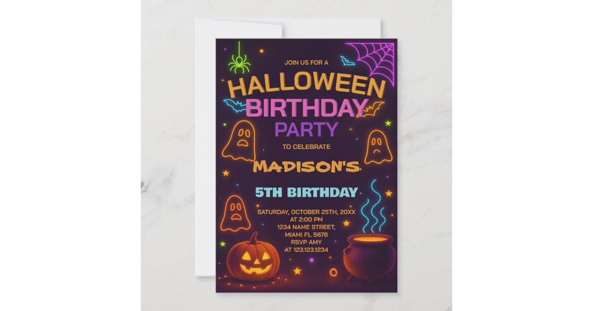 Monster Mash Halloween Birthday Invitation | Zazzle