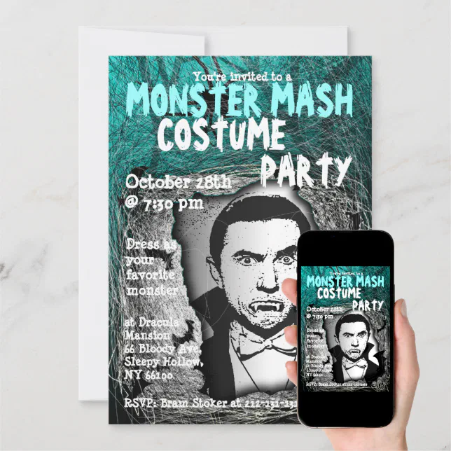 Monster Mash Halloween Costume Party Invitation | Zazzle
