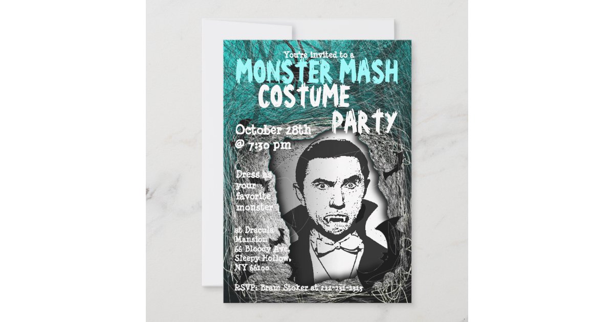 Monster Mash Halloween Costume Party Invitation | Zazzle