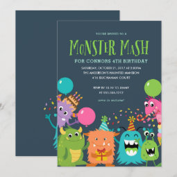 MONSTER MASH KIDS BIRTHDAY PARTY INVITATION invite | Zazzle