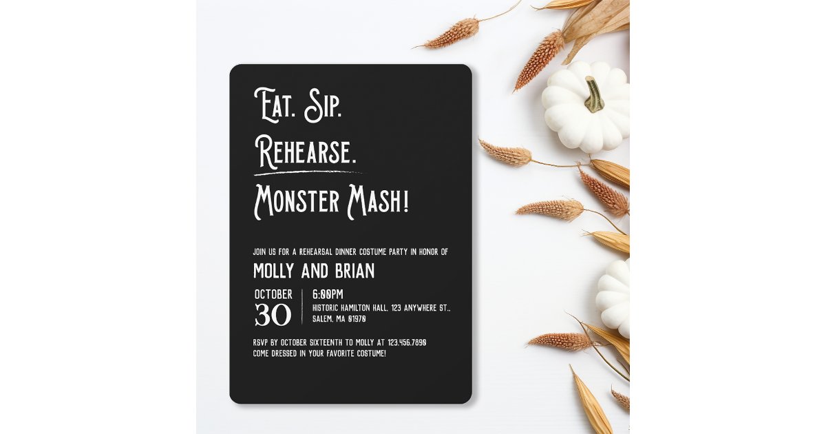 Monster Mash Wedding Rehearsal Invitation | Zazzle