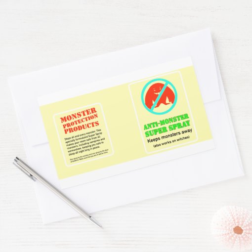 Monster Protection - Anti-Monster Super Spray Rectangular Sticker | Zazzle