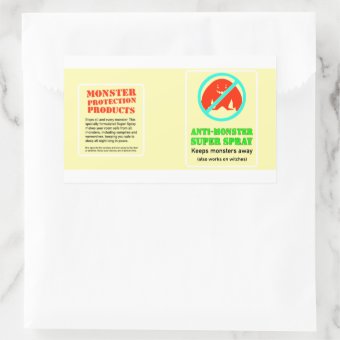 Monster Protection - Anti-Monster Super Spray Rectangular Sticker | Zazzle