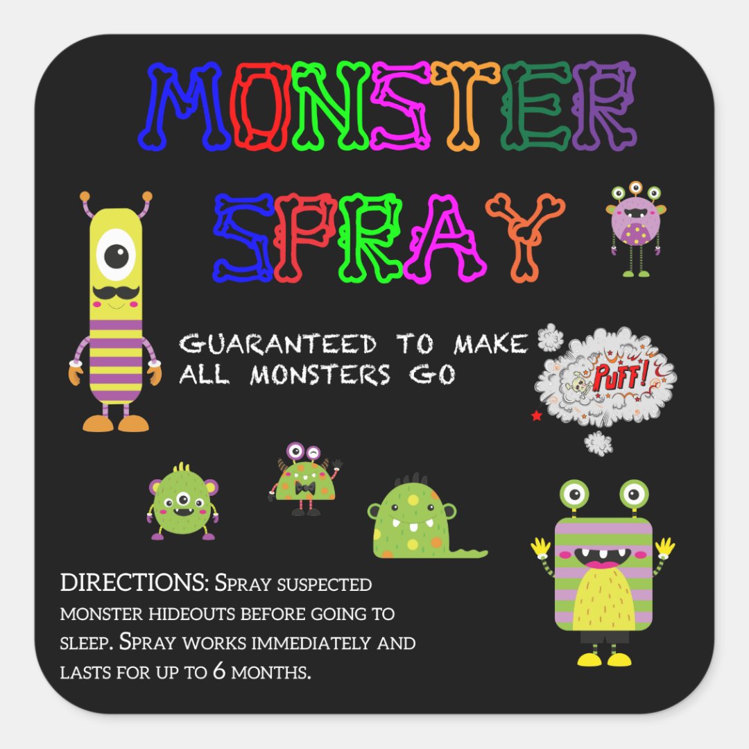 Monster Spray Stickers | Zazzle