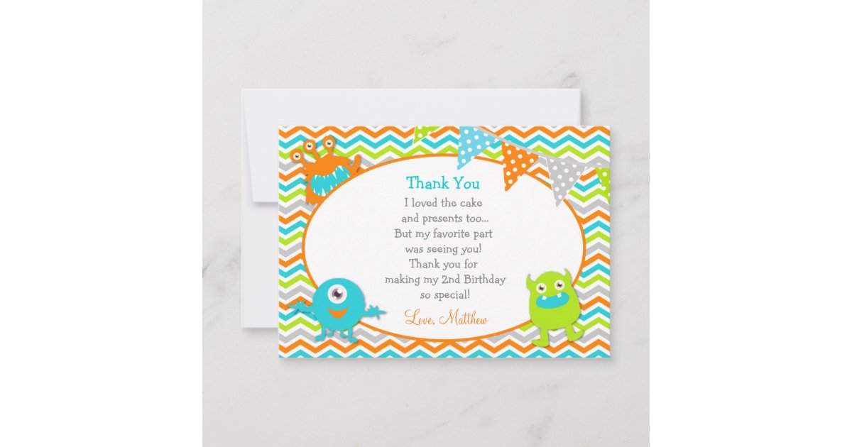 Monster Thank You Note Cards | Zazzle