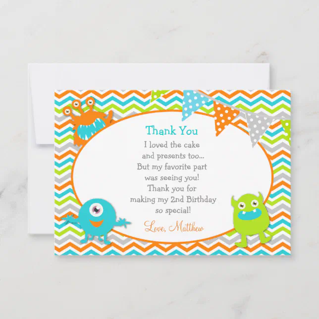 Monster Thank You Note Cards | Zazzle