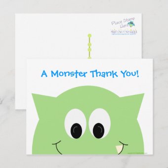 Monster Thank You Postcard | Zazzle