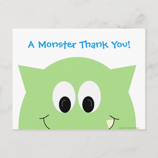 Monster Thank You Postcard | Zazzle.com