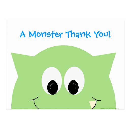 Monster Thank You Postcard | Zazzle