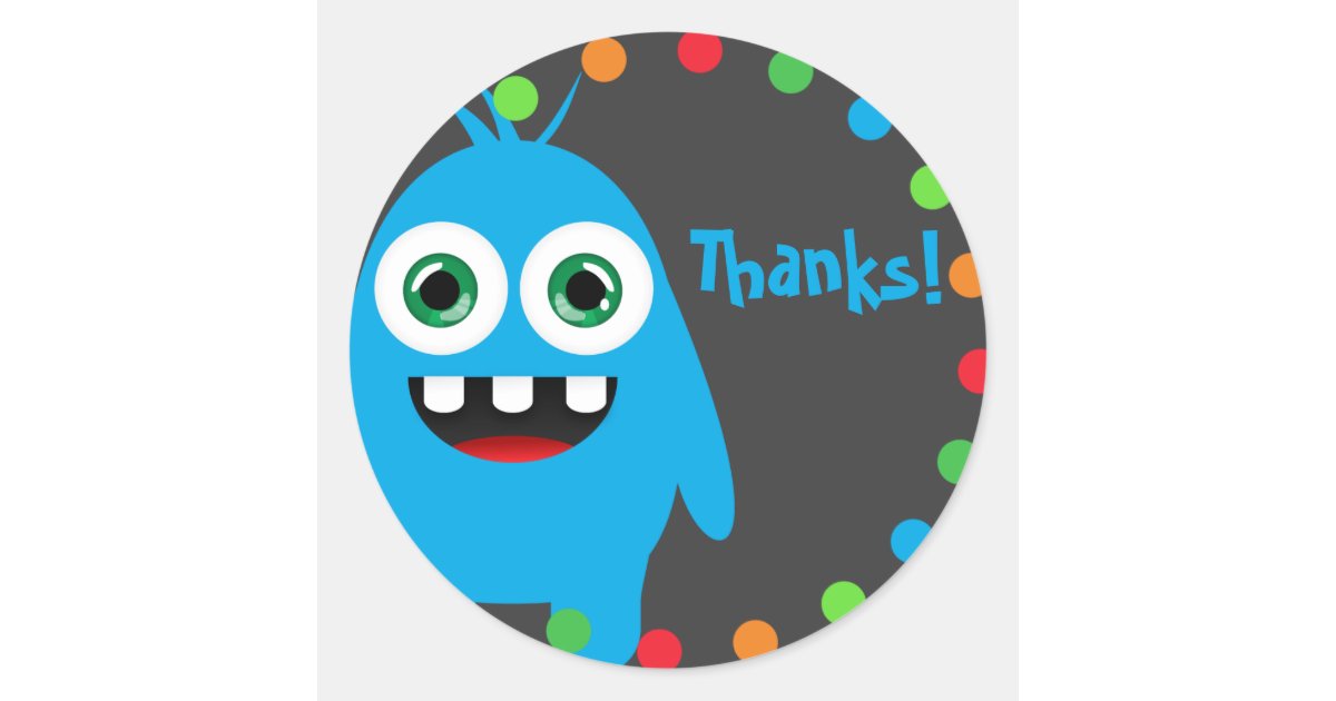 Monster Thank You Stickers | Zazzle