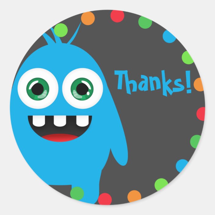 Monster Thank You Stickers | Zazzle.com