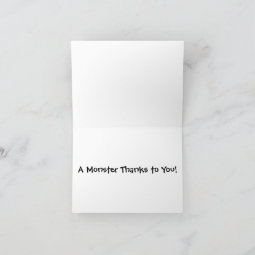 Monster Thanks card | Zazzle