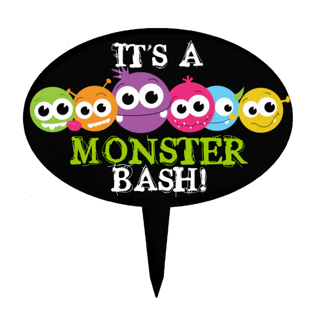 Monster Theme Birthday Party Cake Topper | Zazzle