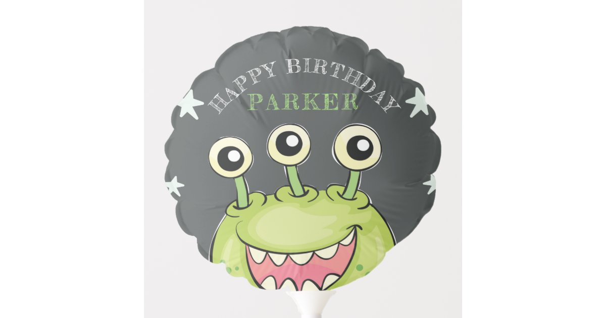 Monster Theme Birthday Personalized Balloon | Zazzle