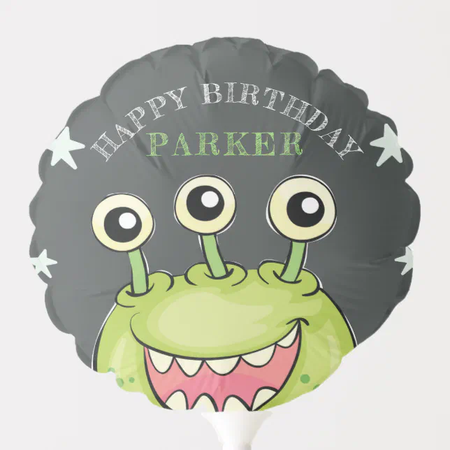 Monster Theme Birthday Personalized Balloon | Zazzle