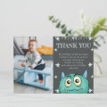 Monster Theme Photo Birthday Thank You Card | Zazzle