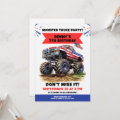 Monster truck birthday party with bold off-road invitation | Zazzle
