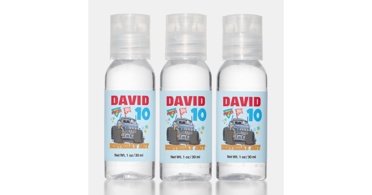 Monster Truck Birthday Pary Group Matching Hand Sanitizer | Zazzle
