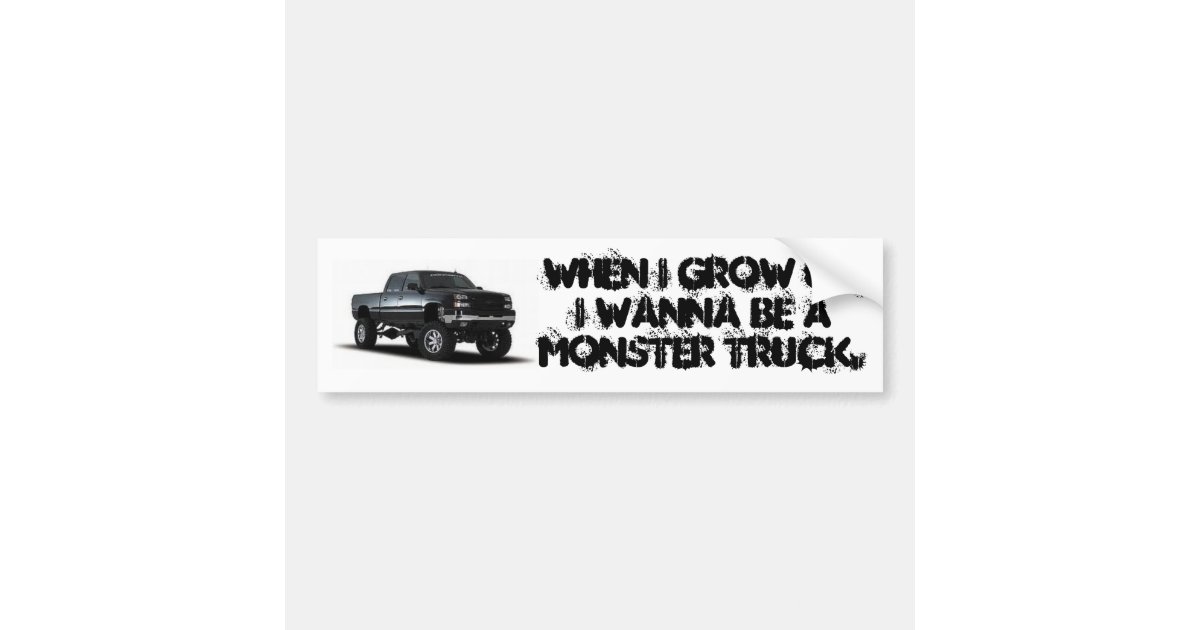 monster truck bumper sticker | Zazzle