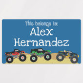 Monster Truck Name Labels for School and Sports | Zazzle