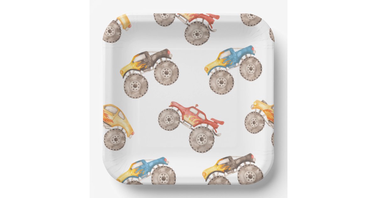 Monster Truck Party Plates | Zazzle
