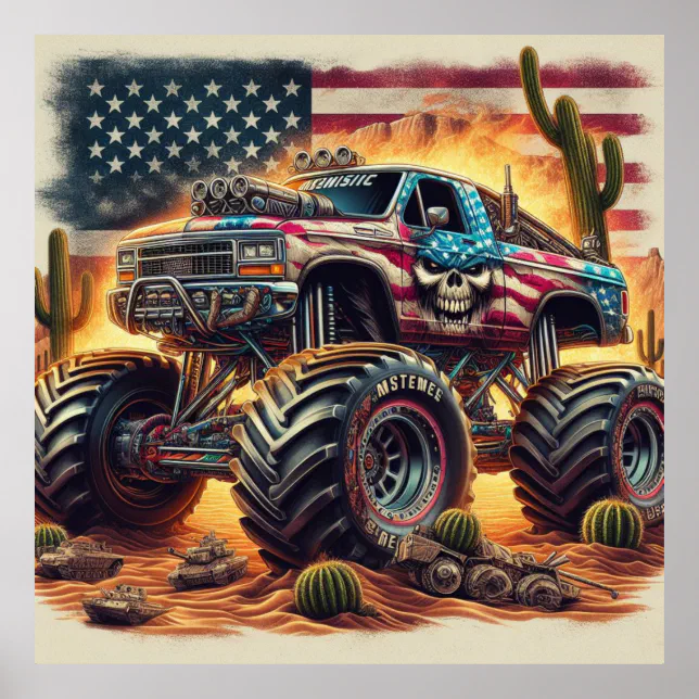 MONSTER TRUCK POSTER | Zazzle