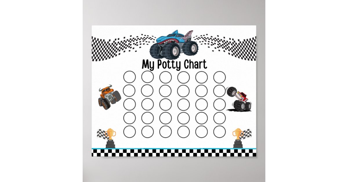 Monster Truck Potty Chart | Zazzle