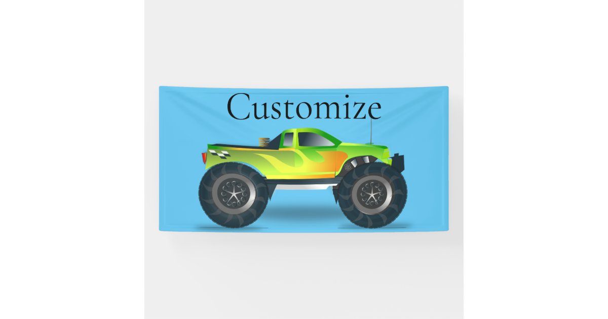 Monster Truck Thunder_Cove Banner | Zazzle