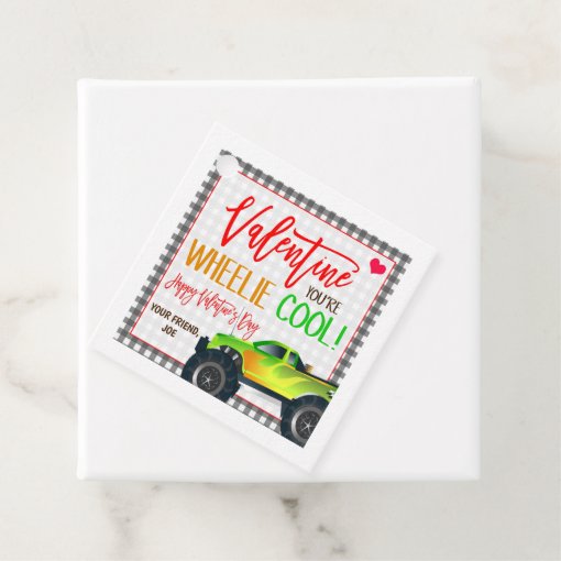 Monster Truck Valentine Gift Tag | Zazzle
