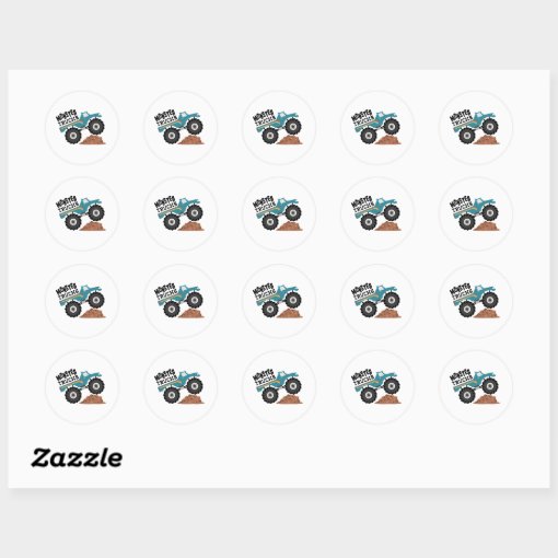 Monster Trucks Classic Round Sticker | Zazzle