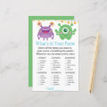 Monster What's In Your Purse Game baby shower | Zazzle